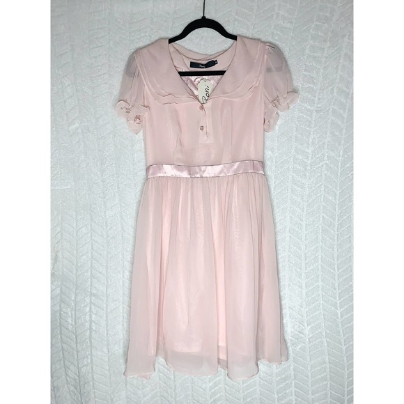 Roni | Dresses | Nwt Roni Nyc Sheer Silk Aline Mini Dress Pink S | Poshmark